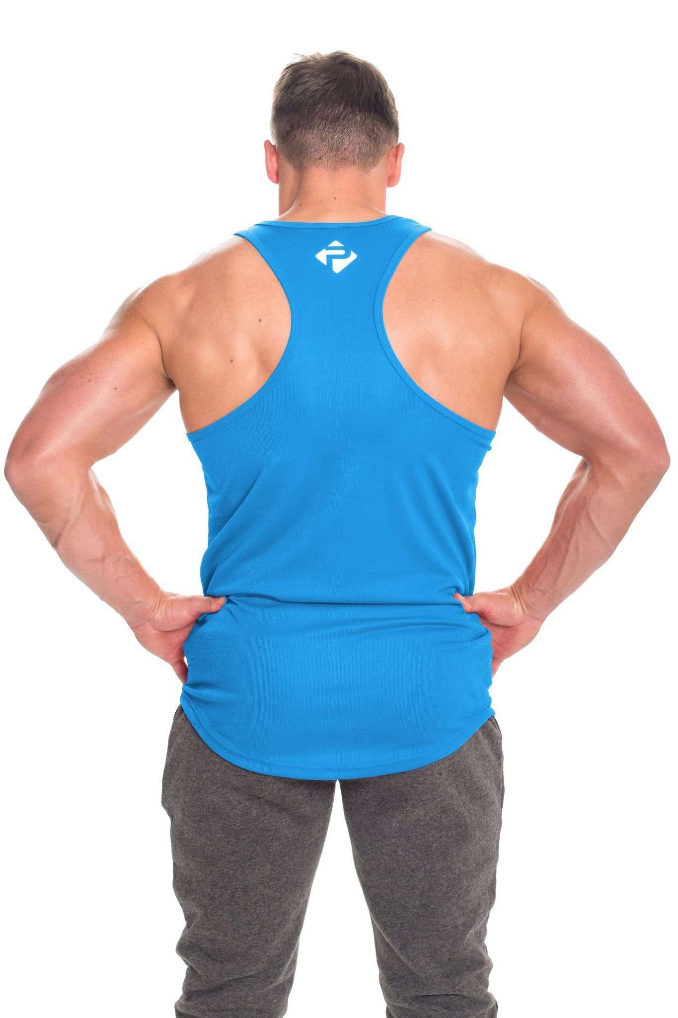 Performance Stringer - Small Logo (Blue) – Progressed Clothing Ltd