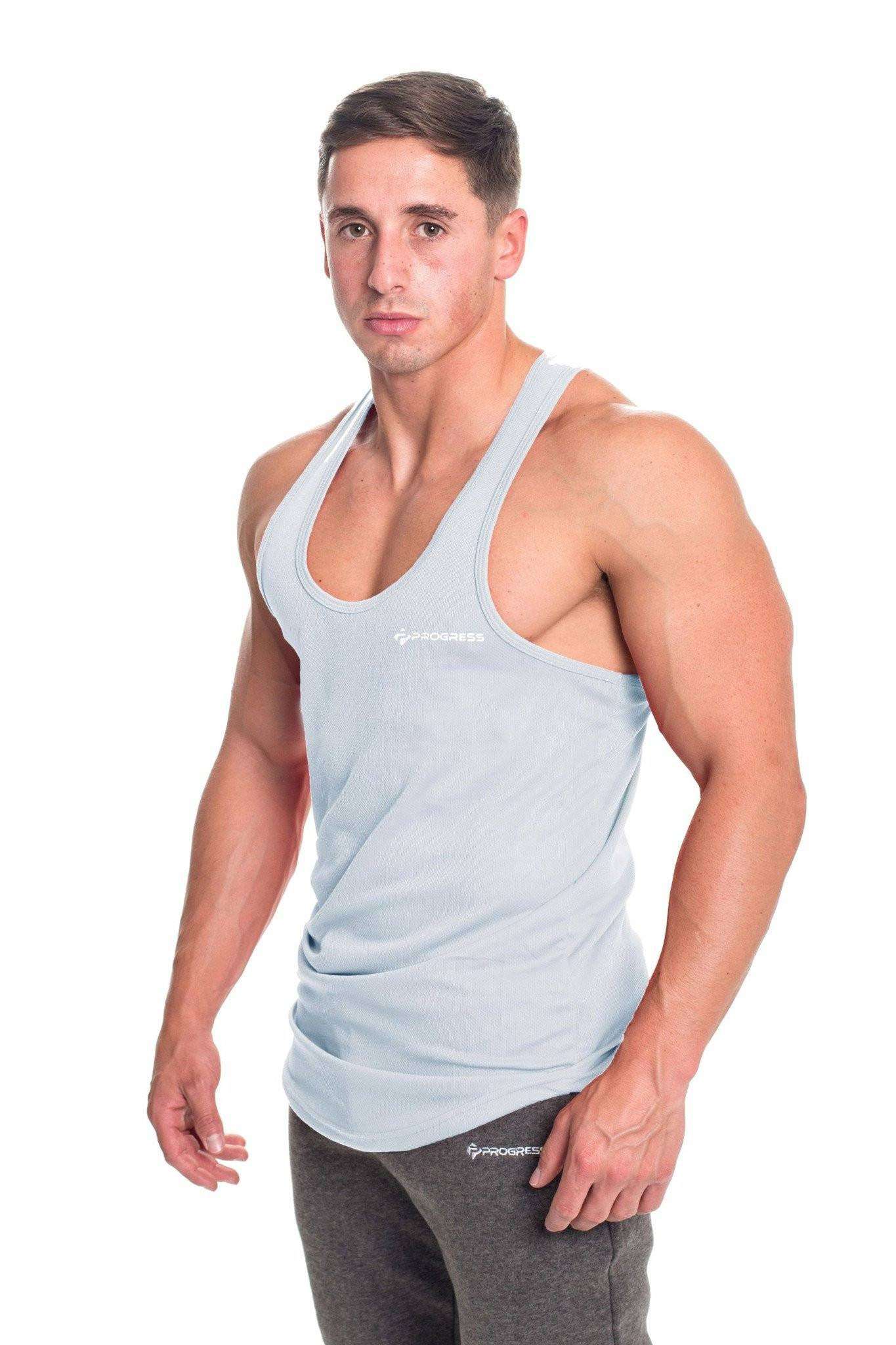 Performance Stringer - Small Logo (Cool Grey) – Progressed Clothing Ltd